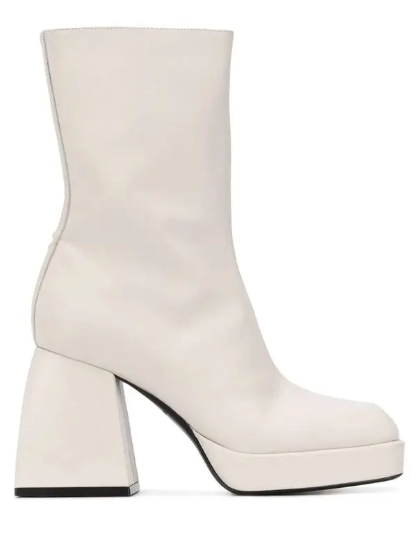 NODALETO Square-toe Heeled Boots
