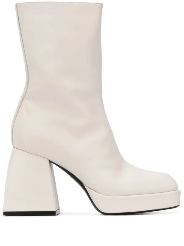 NODALETO Square-toe Heeled Boots
