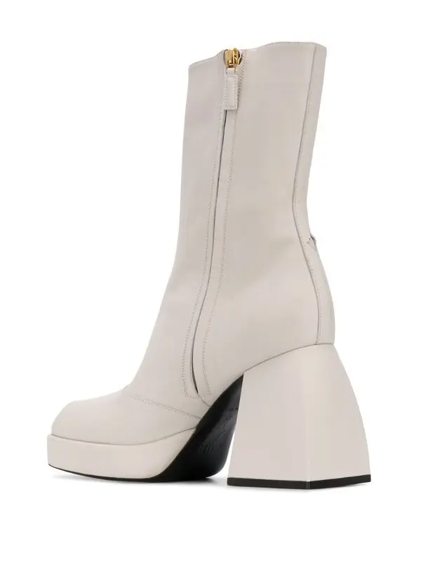 NODALETO Square-toe Heeled Boots
