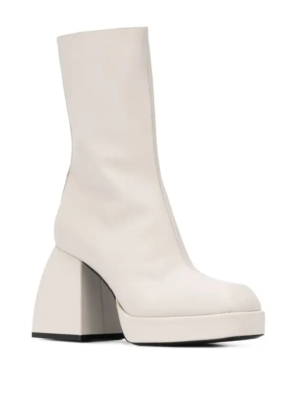 NODALETO Square-toe Heeled Boots
