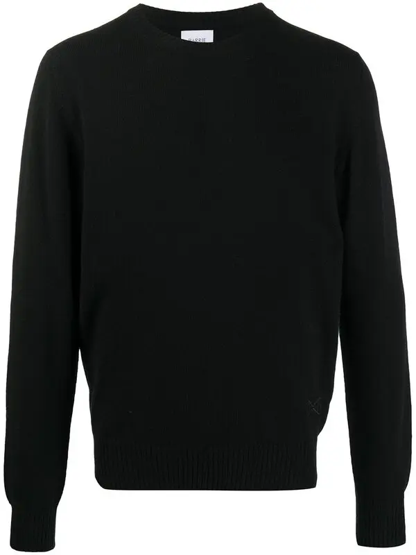 BARRIE Embroidered Cashmere Jumper - Black