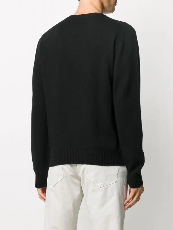 BARRIE Embroidered Cashmere Jumper - Black