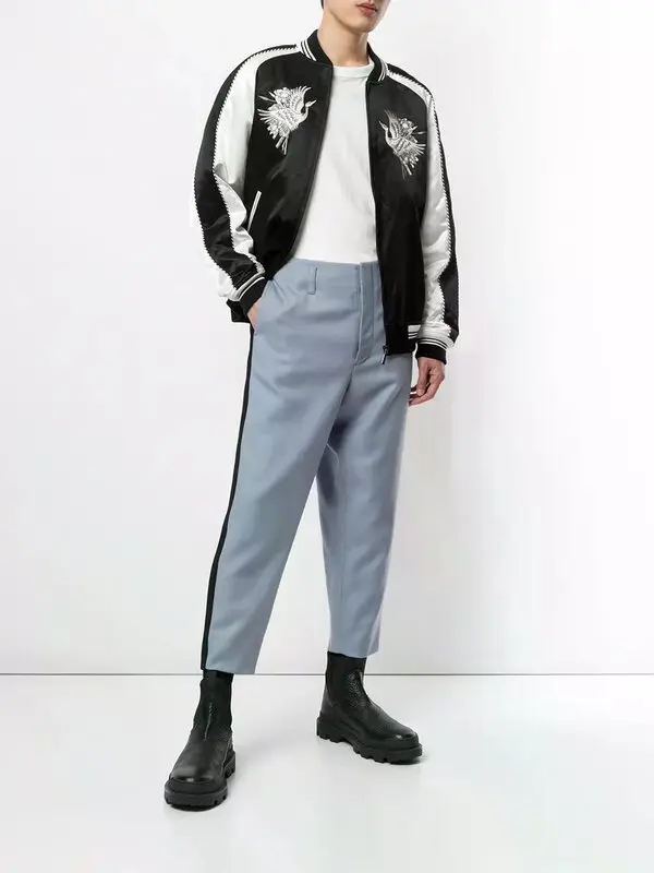 PORTS V Cropped Side Stripe Trousers