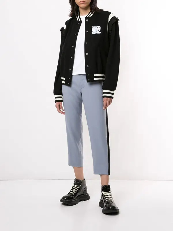 PORTS V Cropped Side Stripe Trousers