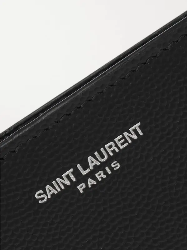 Saint Laurent Logo-print Pebble-grain Leather Billfold Wallet