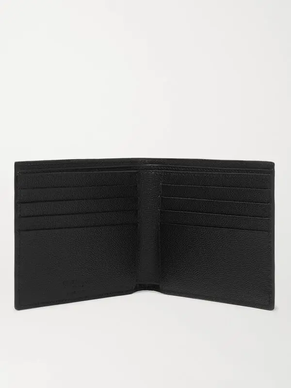 Saint Laurent Logo-print Pebble-grain Leather Billfold Wallet