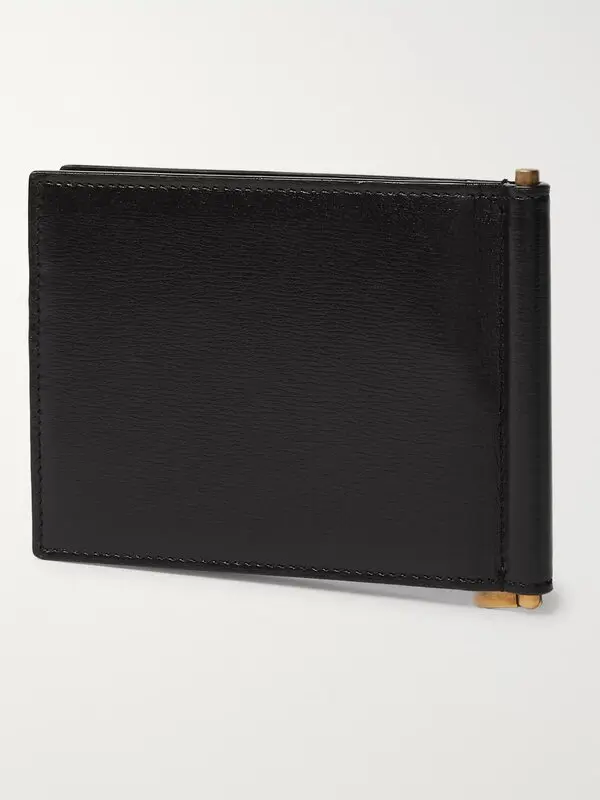 Saint Laurent Logo-appliquéd Leather Billfold Wallet With Money Clip