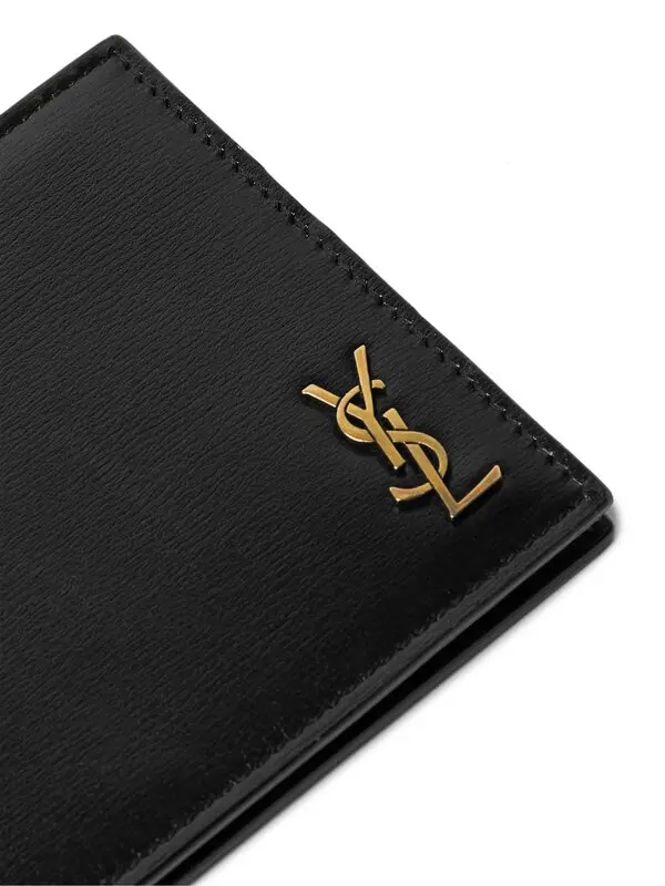 Saint Laurent Logo-appliquéd Leather Billfold Wallet With Money Clip