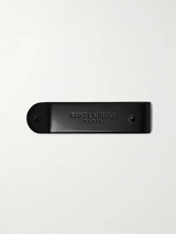 Saint Laurent Logo-engraved Gunmetal-tone Money Clip - Black