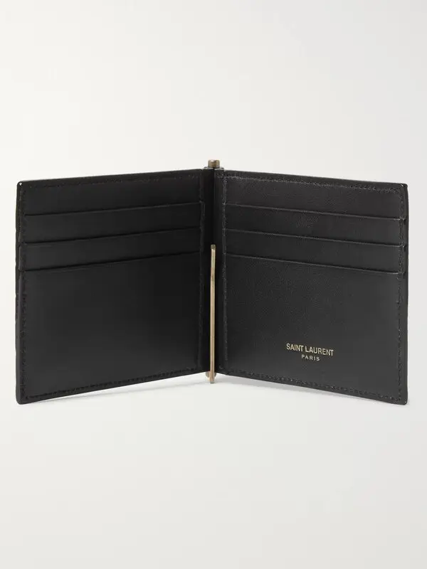 Saint Laurent Croc-effect Leather Billfold Wallet