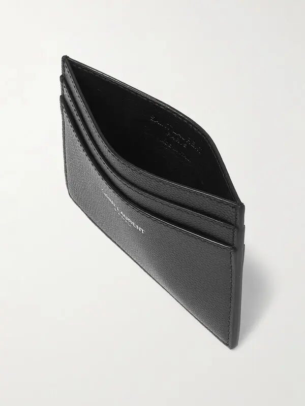 Saint Laurent Logo-print Pebble-grain Leather Cardholder