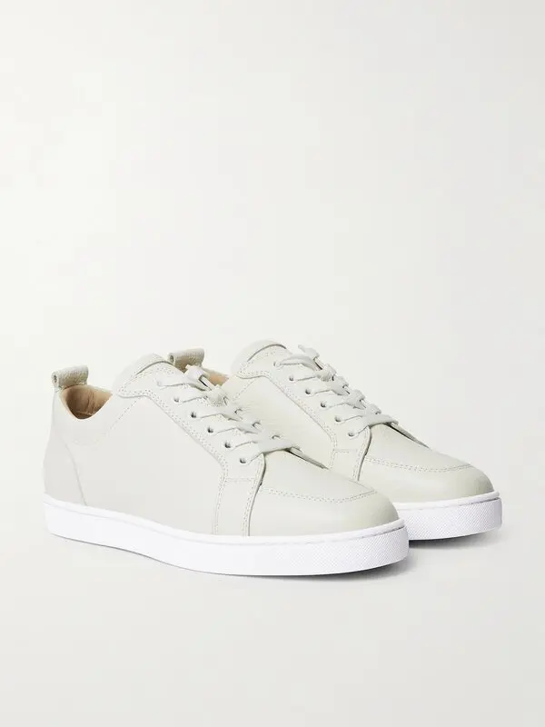 CHRISTIAN LOUBOUTIN Rantulow Full-grain Leather Sneakers - Neutrals