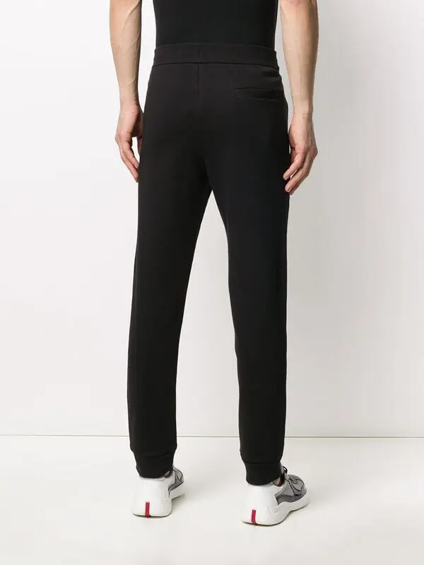 Armani Exchange Logo Embroidered Track Pants - Black