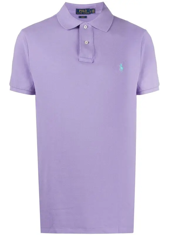 Polo Ralph Lauren Logo Embroidered Shortsleeved Polo Shirt - Purple