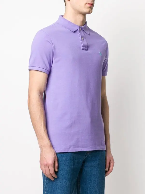Polo Ralph Lauren Logo Embroidered Shortsleeved Polo Shirt - Purple