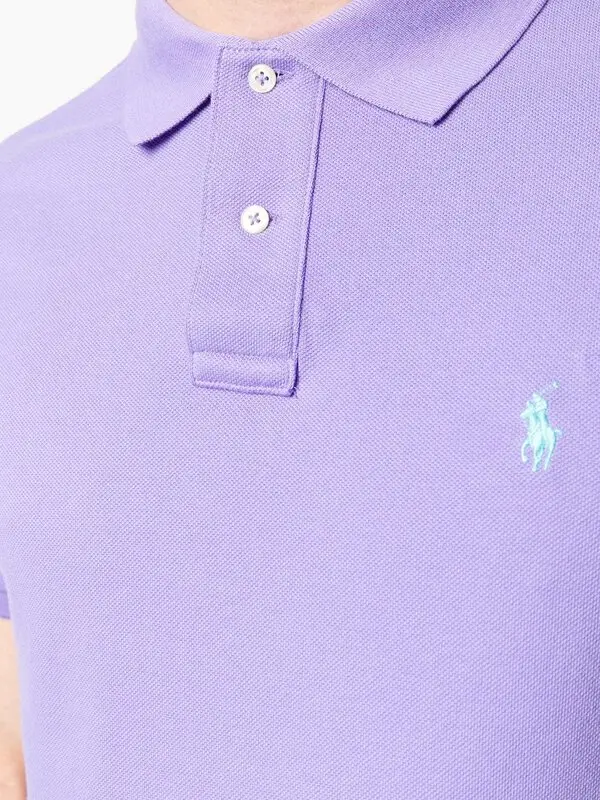 Polo Ralph Lauren Logo Embroidered Shortsleeved Polo Shirt - Purple