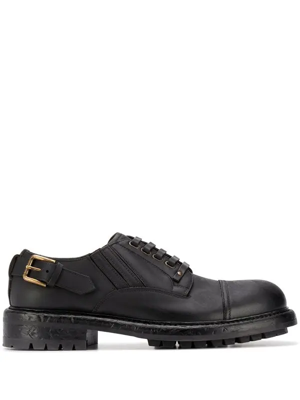 Dolce & Gabbana Leather Buckle Derby Shoes