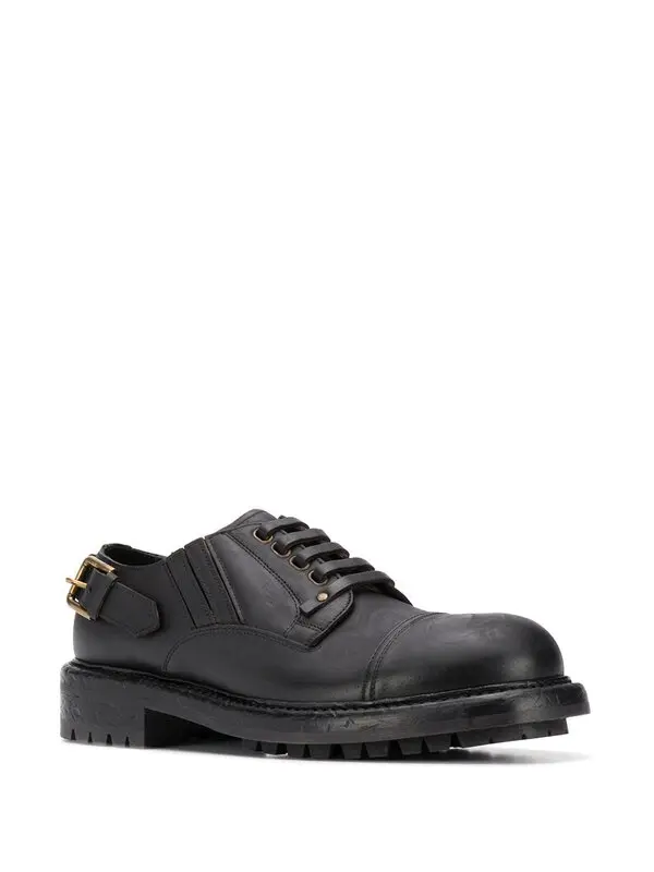 Dolce & Gabbana Leather Buckle Derby Shoes