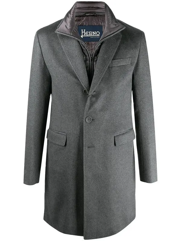 Herno Single-breasted Layered Coat