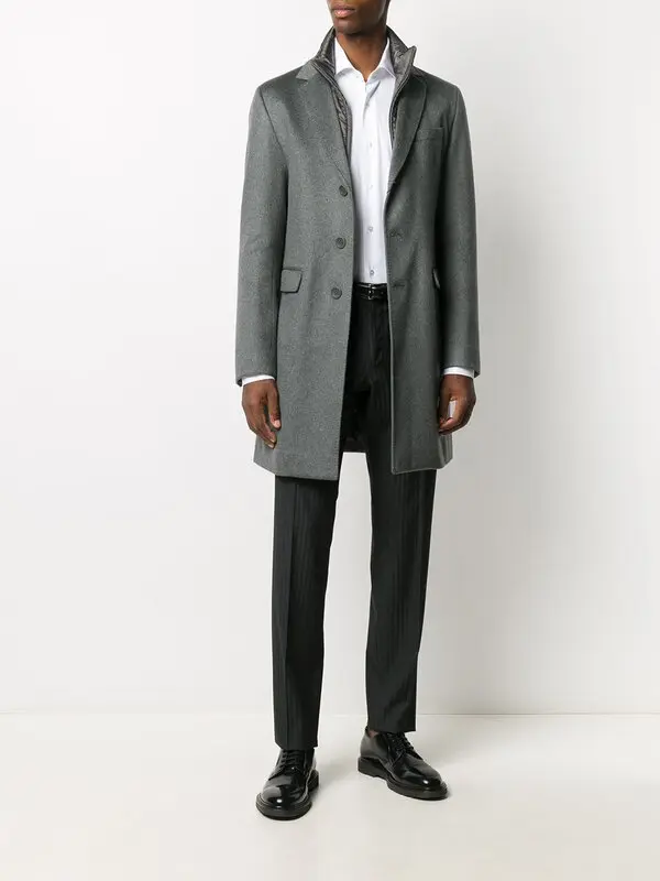 Herno Single-breasted Layered Coat
