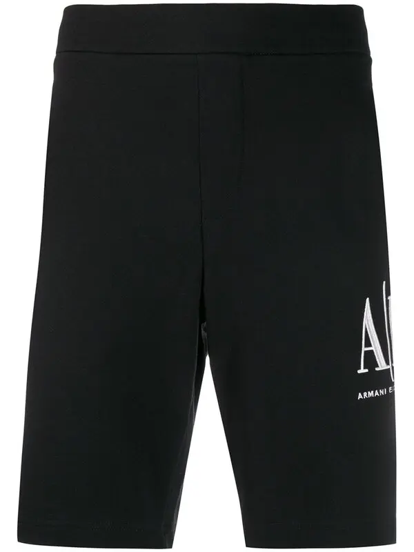 Armani Exchange Logo-embroidered Track Shorts - Black