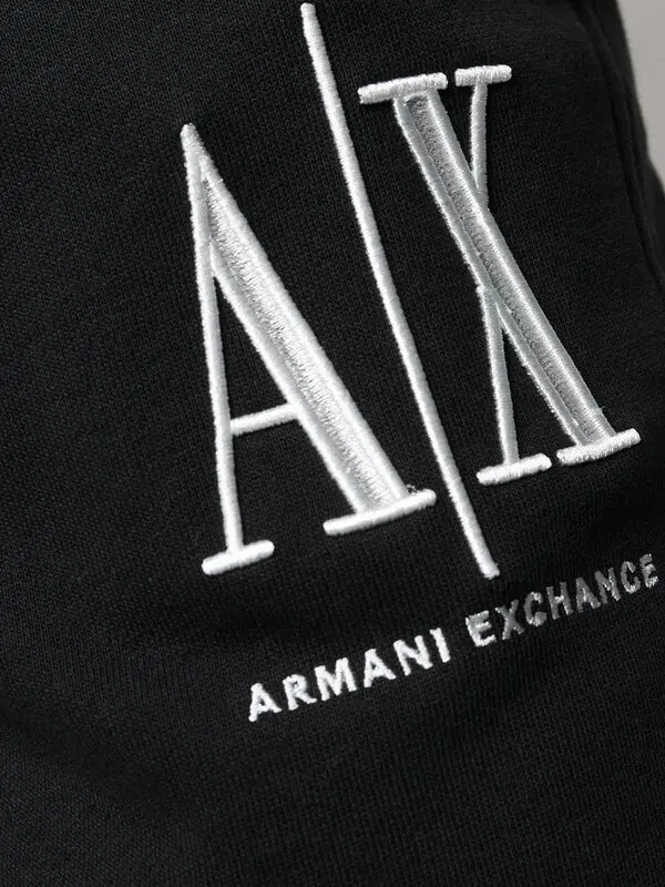 Armani Exchange Logo-embroidered Track Shorts - Black