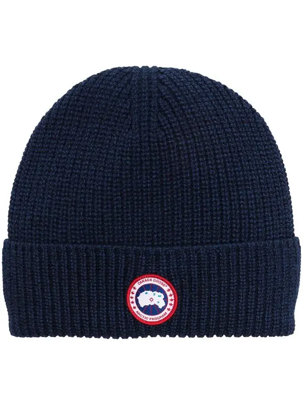 Canada Goose Arctic Disc Ribbed-knit Beanie - Blue