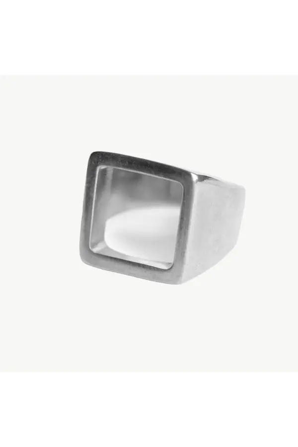 SOKO Open Square Statement Ring - Silver