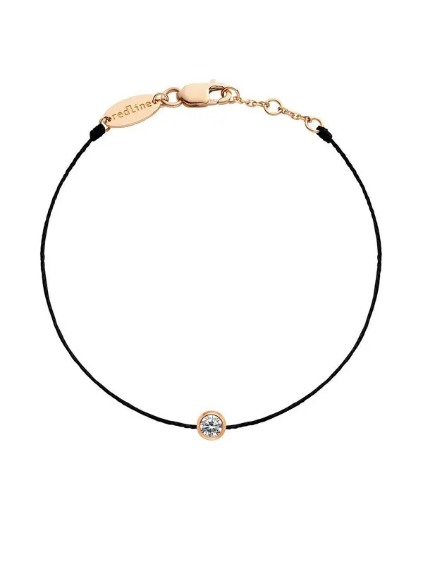 REDLINE 18kt Rose Gold Diamond String Bracelet - Black