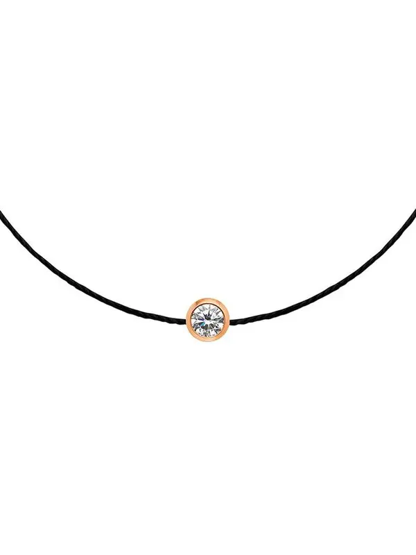 REDLINE 18kt Rose Gold Diamond String Bracelet - Black