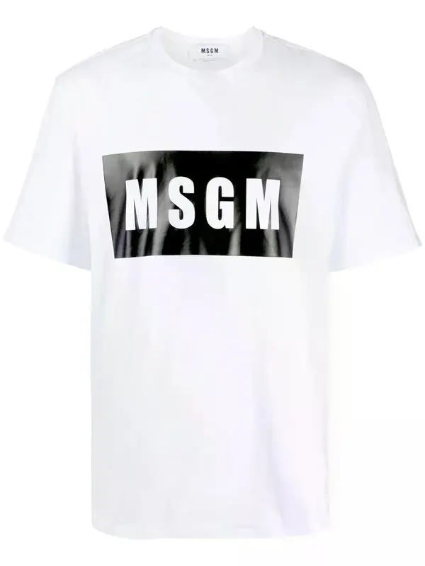 MSGM Logo-print Cotton T-shirt - White