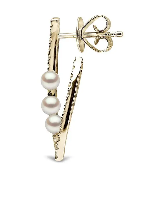 Yoko London 18kt Yellow Akoya Pearl And Diamond Earrings