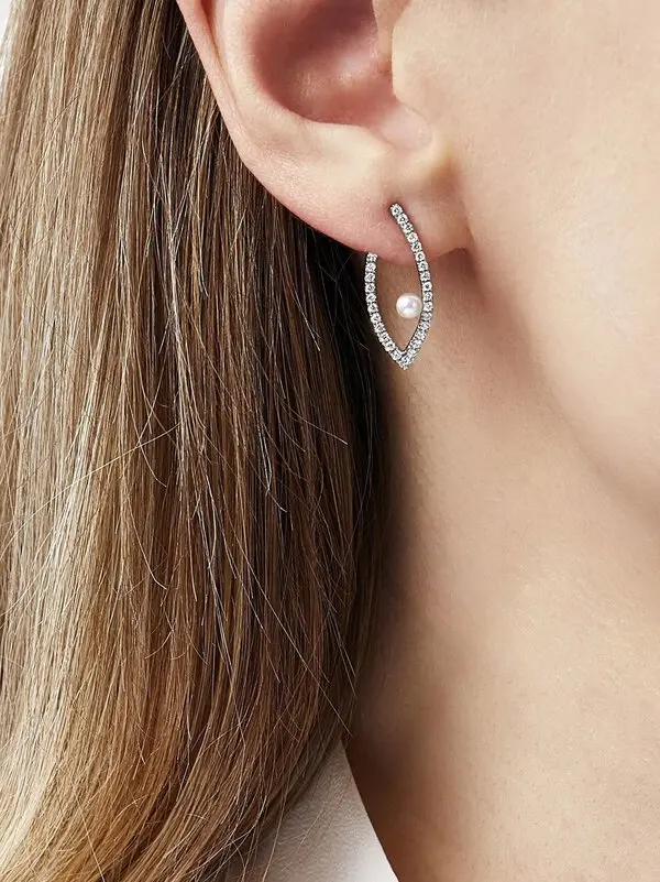 Yoko London 18kt White Gold Akoya Pearl And Diamond Earrings