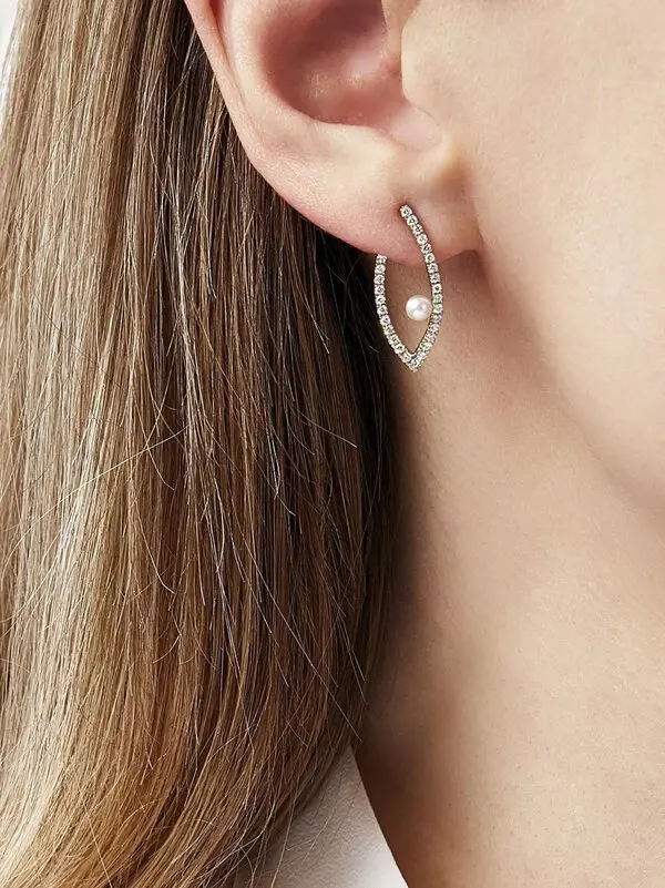 Yoko London 18kt Yellow Akoya Pearl And Diamond Earrings
