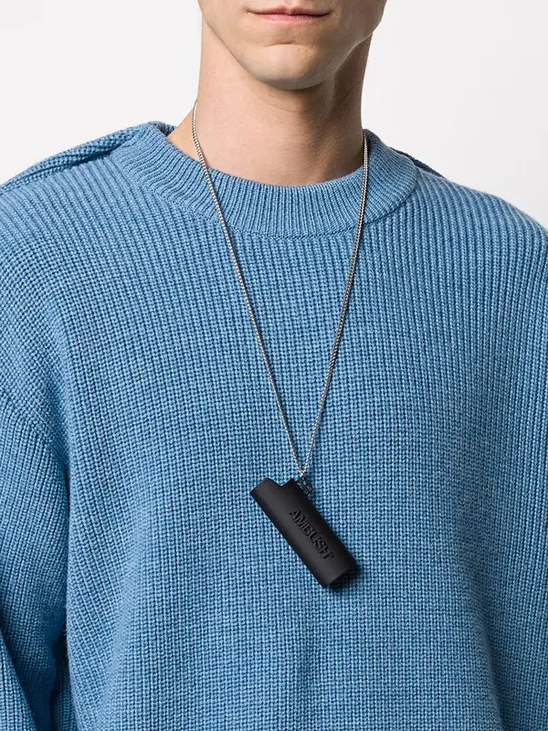 AMBUSH Logo Lighter Case Necklace - Black