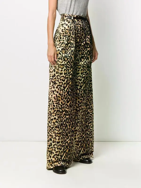 TOM FORD Leopard Print Wide-leg Trousers - Neutrals