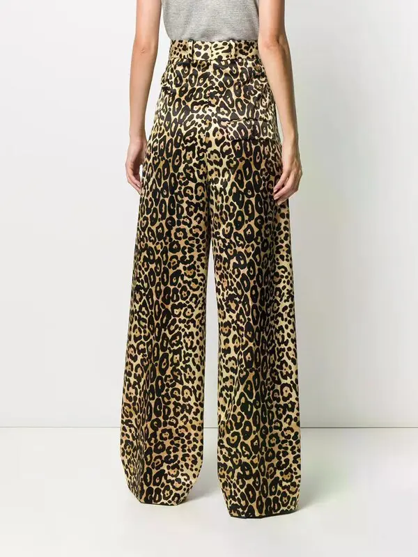TOM FORD Leopard Print Wide-leg Trousers - Neutrals
