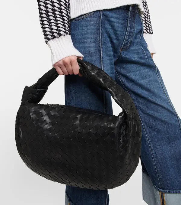 Bottega Veneta Jodie Intrecciato Leather Tote - Black