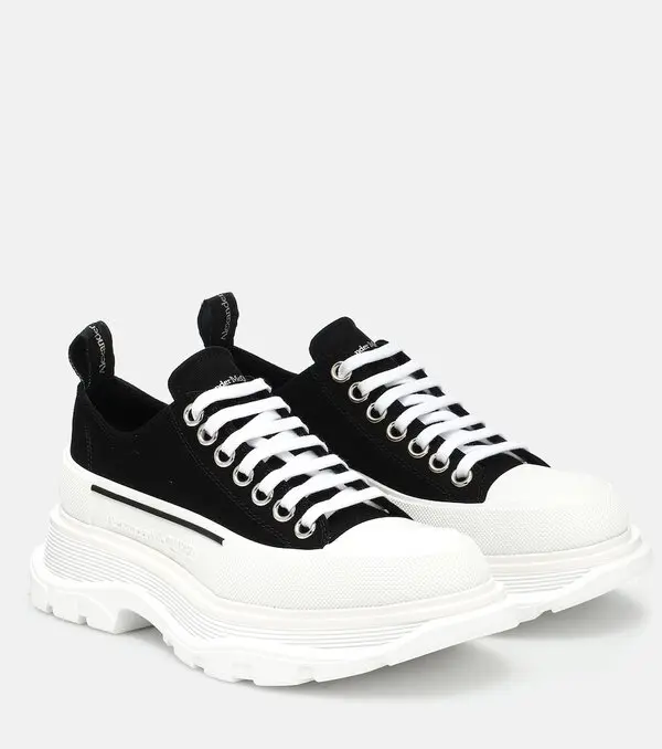 Alexander McQueen Tread Slick Canvas Platform Sneakers - Black