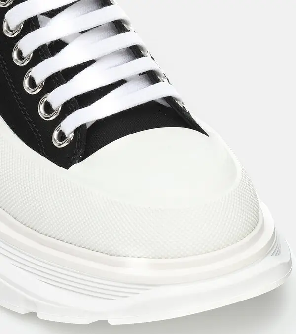 Alexander McQueen Tread Slick Canvas Platform Sneakers - Black