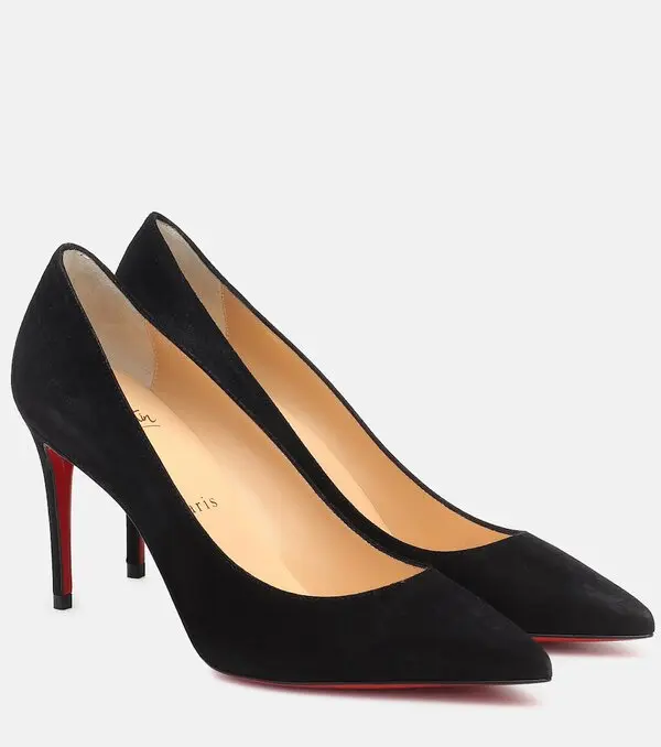 CHRISTIAN LOUBOUTIN Kate 85 Suede Pumps - Black