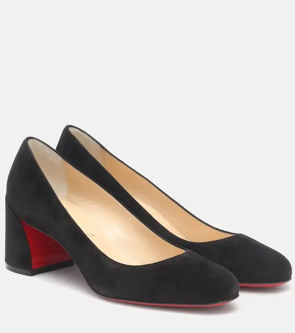 CHRISTIAN LOUBOUTIN Miss Sab 55 Suede Pumps - Black
