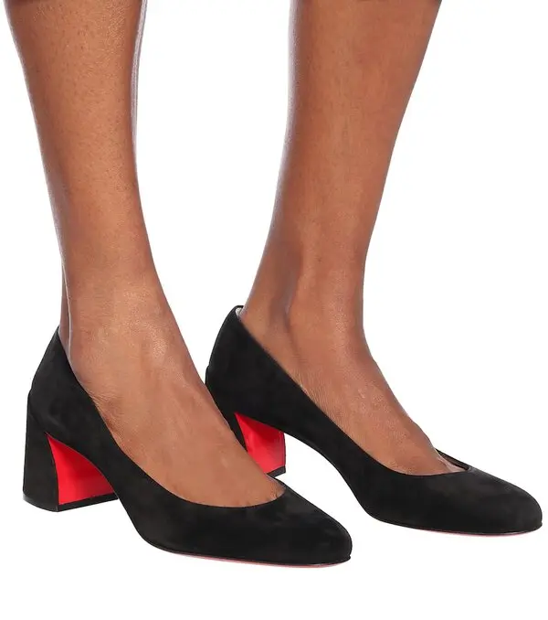 CHRISTIAN LOUBOUTIN Miss Sab 55 Suede Pumps