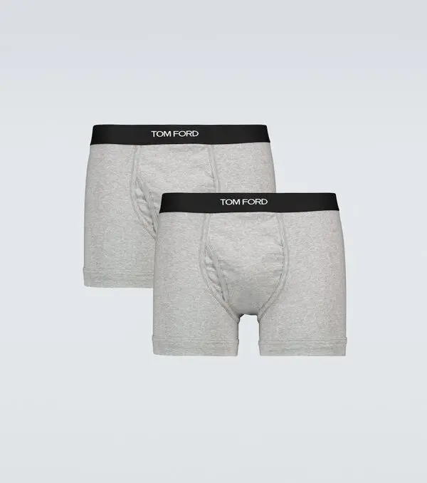 TOM FORD Stretch-cotton Boxer Briefs - Grey