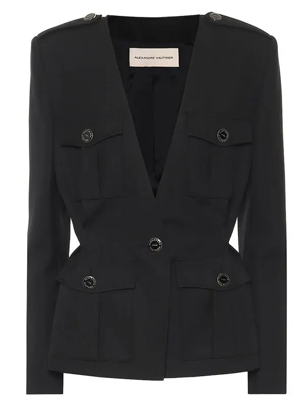 Alexandre Vauthier Collarless Wool Blazer