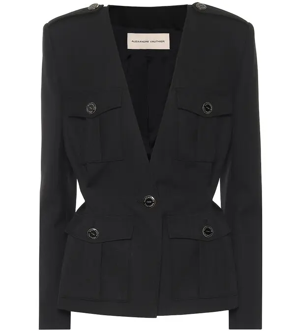 Alexandre Vauthier Collarless Wool Blazer
