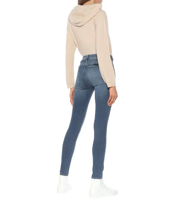 7 For All Mankind Slim Illusion Luxe High-rise Skinny Jeans - Blue