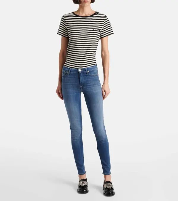 7 For All Mankind Slim Illusion Luxe High-rise Skinny Jeans - Blue