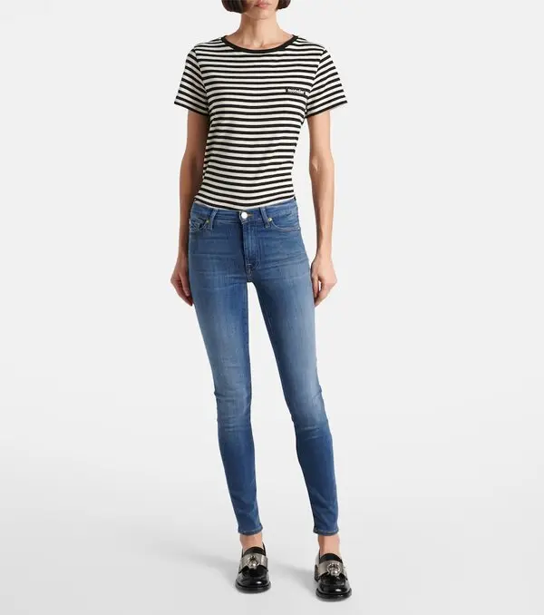 7 For All Mankind Slim Illusion Luxe High-rise Skinny Jeans - Blue