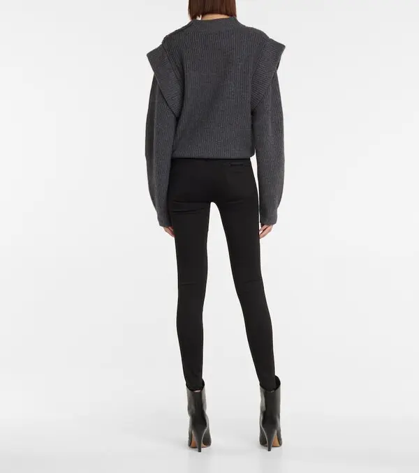 7 For All Mankind Slim Illusion High-rise Skinny Jeans - Black